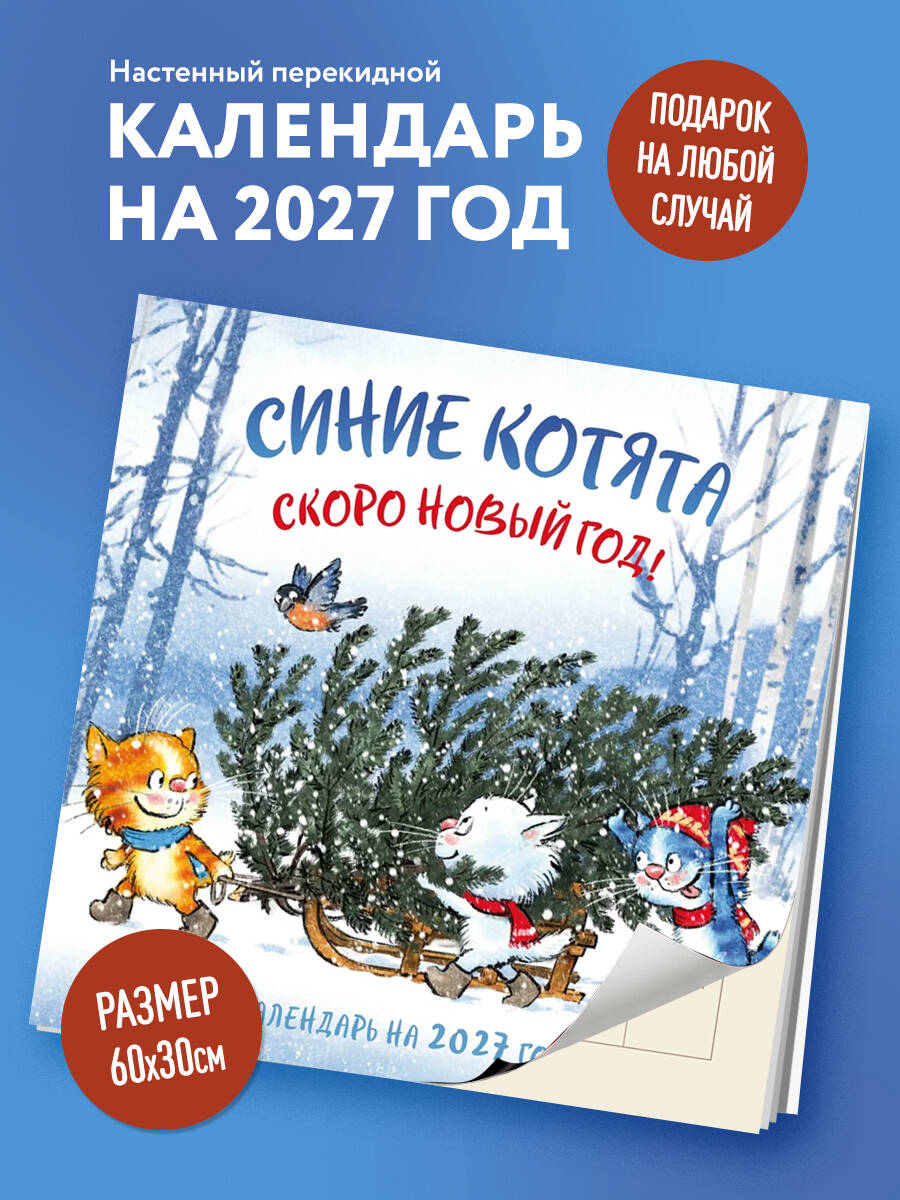 Зенюк Р. Синие котята. Скоро Новый год! Календарь настенный на 2027 год (300х300 мм)