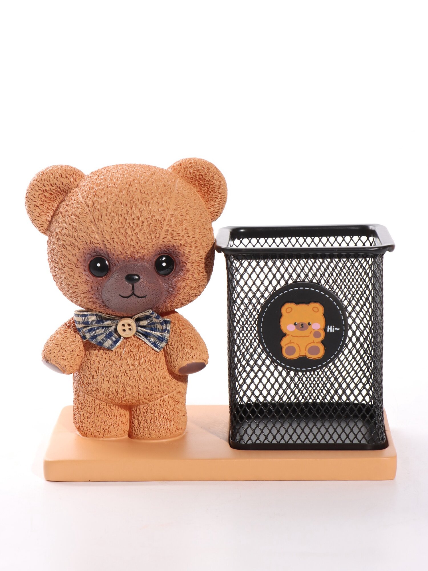 Фигура-карандашница"Медведь с бантиком" 8,5х15,5х14 см