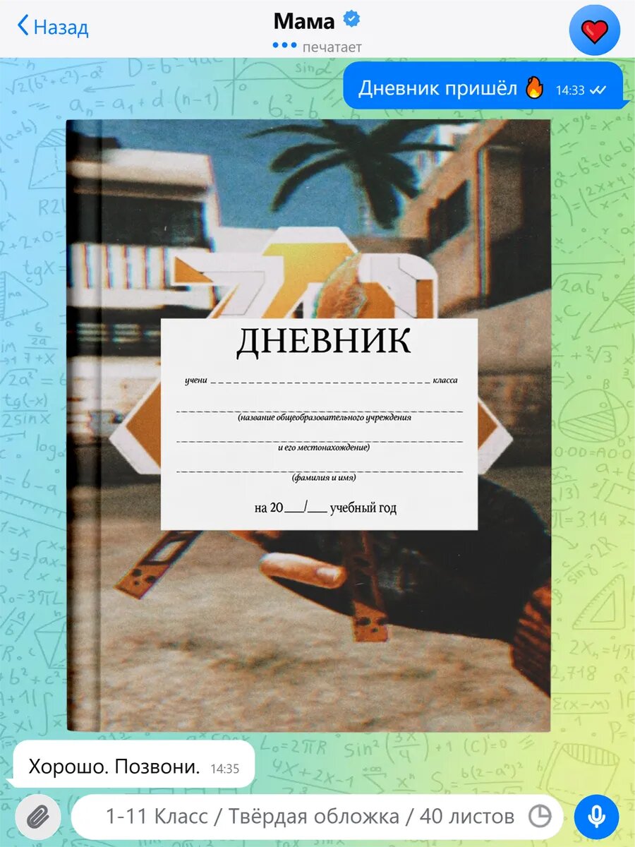 Школьный дневник с принтом Роблокс