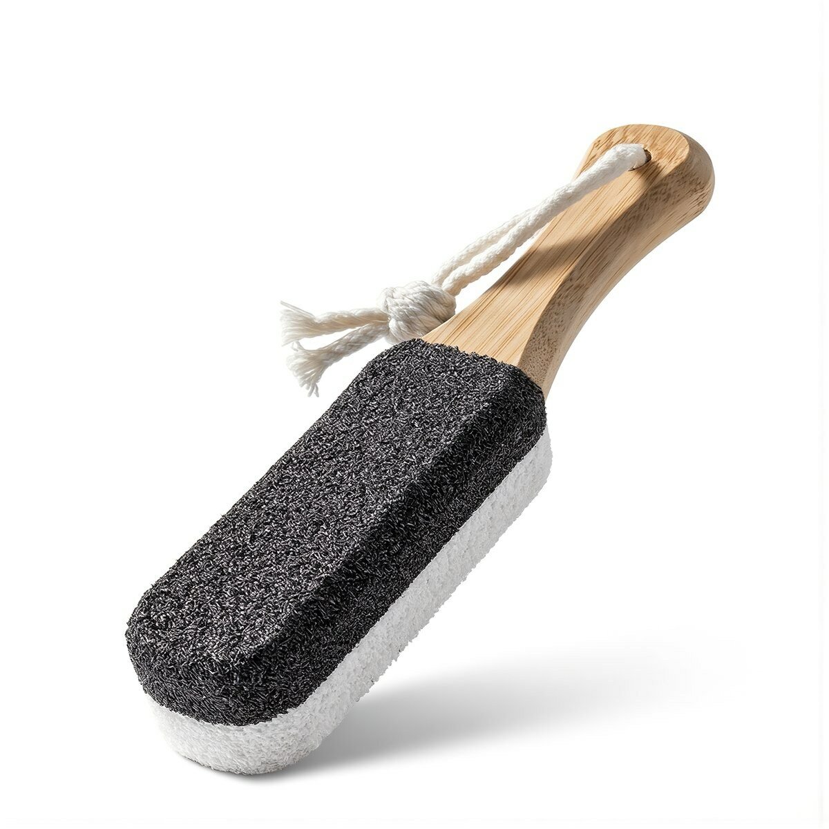 Комплексный уход за стопами абразивная терка бамбуковая ручка 5 рабочих сторон удаление мозолей натоптышей 22 см, Сосновая белая терка для стоп