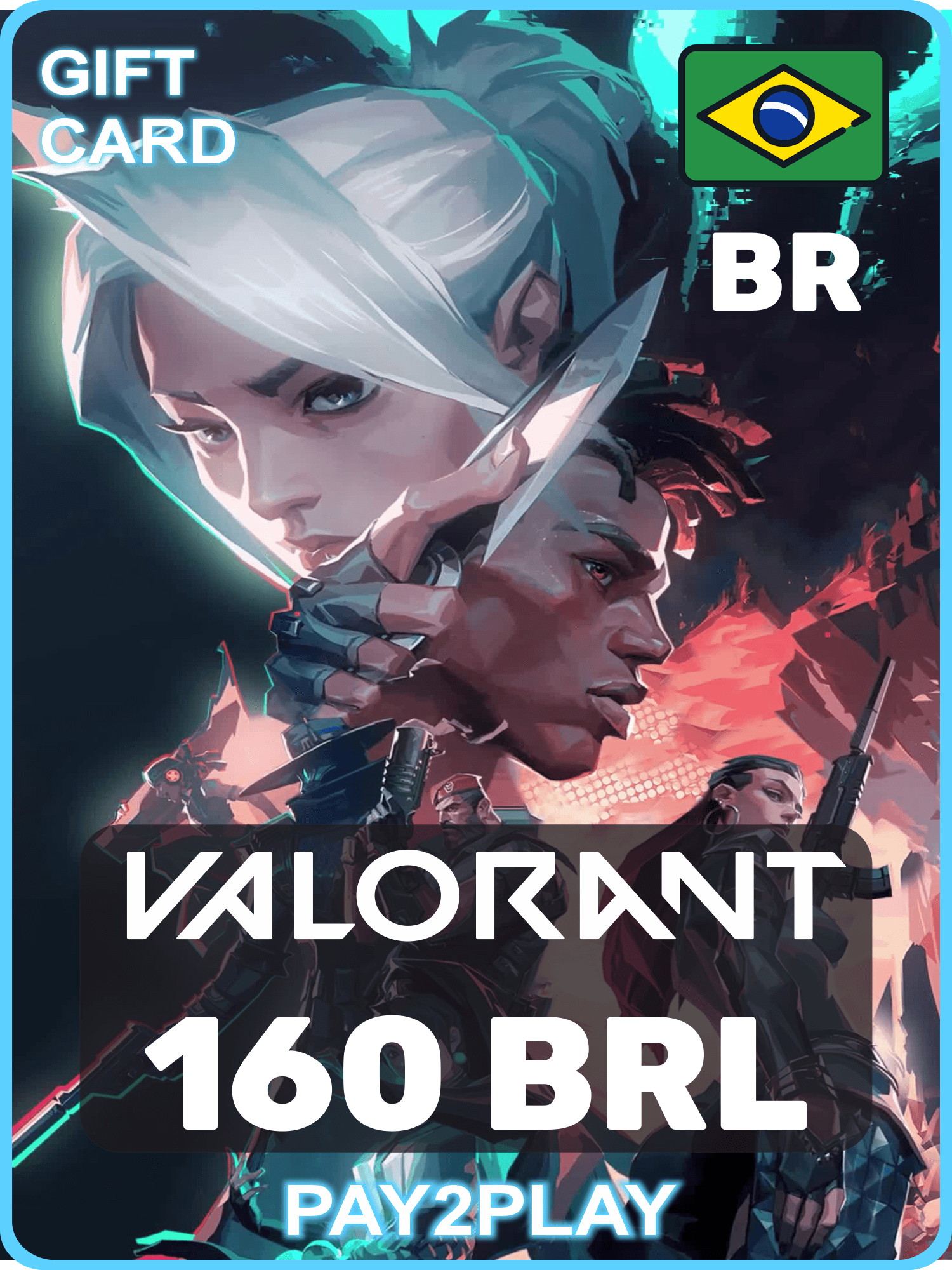 Подарочная карта Valorant 160 BRL, Бразилия / цифровой код / Valorant Gift Card Brazil, 160 BRL