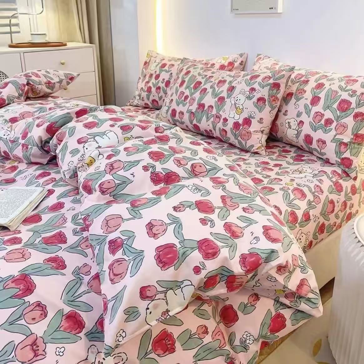 Комплект постельного белья Mecerrock 4pcs ，100% хлопок, 1,5-1,8 м, кровать，200*230cm
