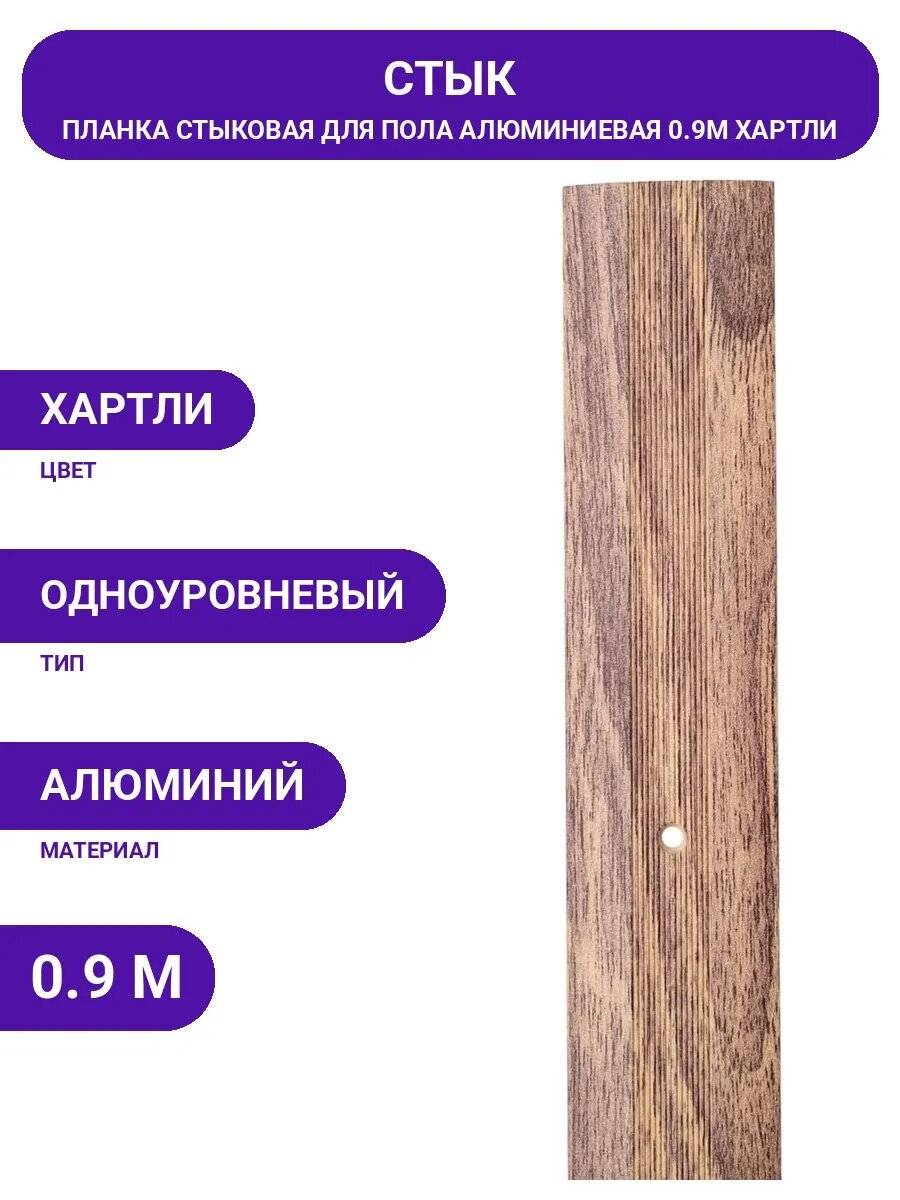 Алюминиевый профиль для пола бежевый, прямой одноуровневый порожек 900 мм, межкомнатный стыковочный элемент, высота 4 мм