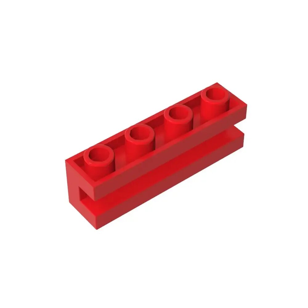 GOBRICKS Кирпич 1 х 4 с канавкой Красный, 010