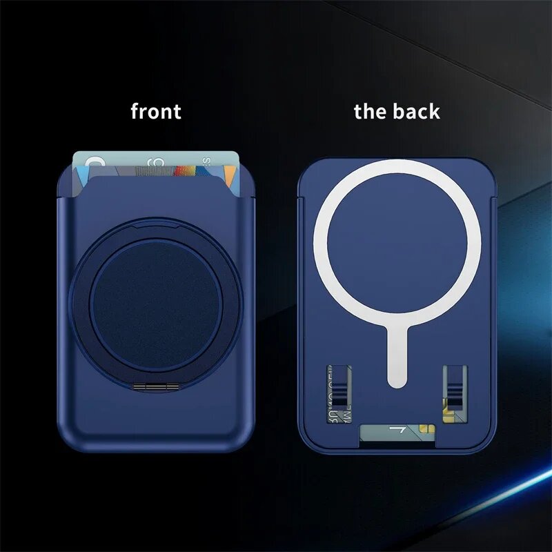 Кожаный Чехол-кошелек Для iPhone 14/13/15/16/12 Pro Max 16Pro ProMax Mac Safe 2-в-1 Синий, Dark Blue