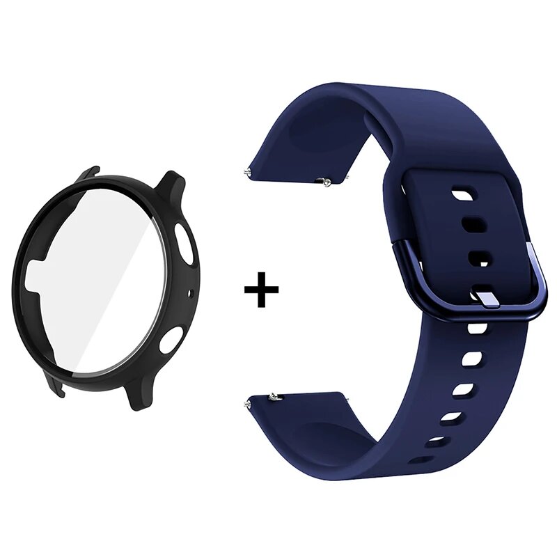 Ремешок и чехол для Samsung Galaxy Watch Active 2 40mm, темно-синий