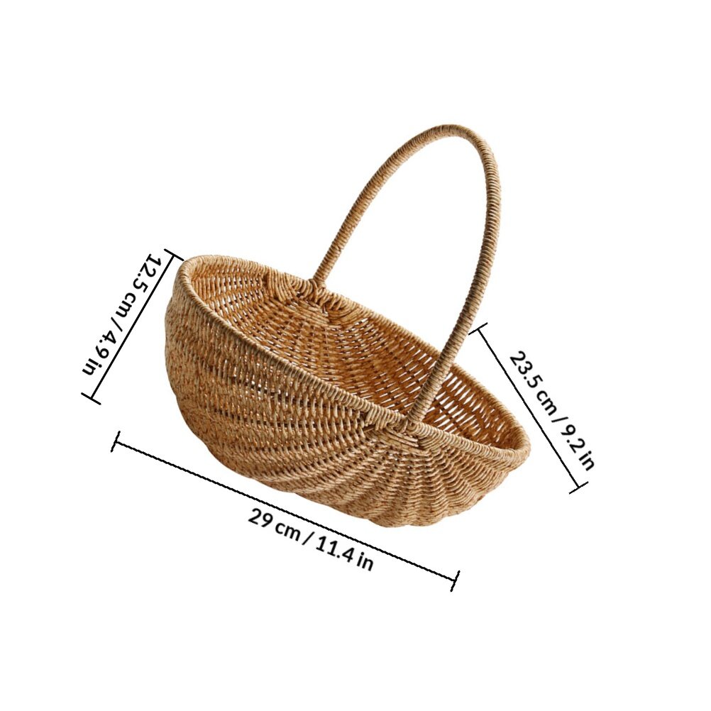 Корзина Для Хранения Фруктов Овощей Пикник Корзина Из Пластика Ротан 29.00X23.50X12.50Cm