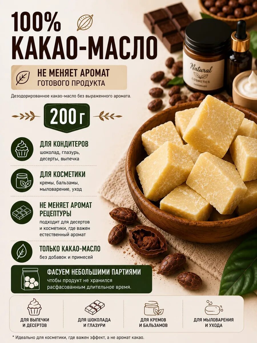 Какао - масло дезодорированное