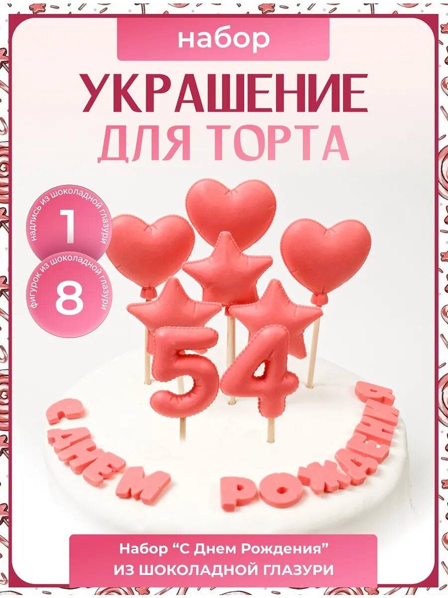 Шоколадные леденцы на торт Цифра 54