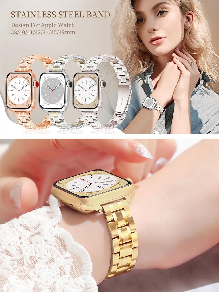 For Apple Watch Metal Band, Stainless Steel Bracelet Металлический ремешок iWatch44 45 46 49mm