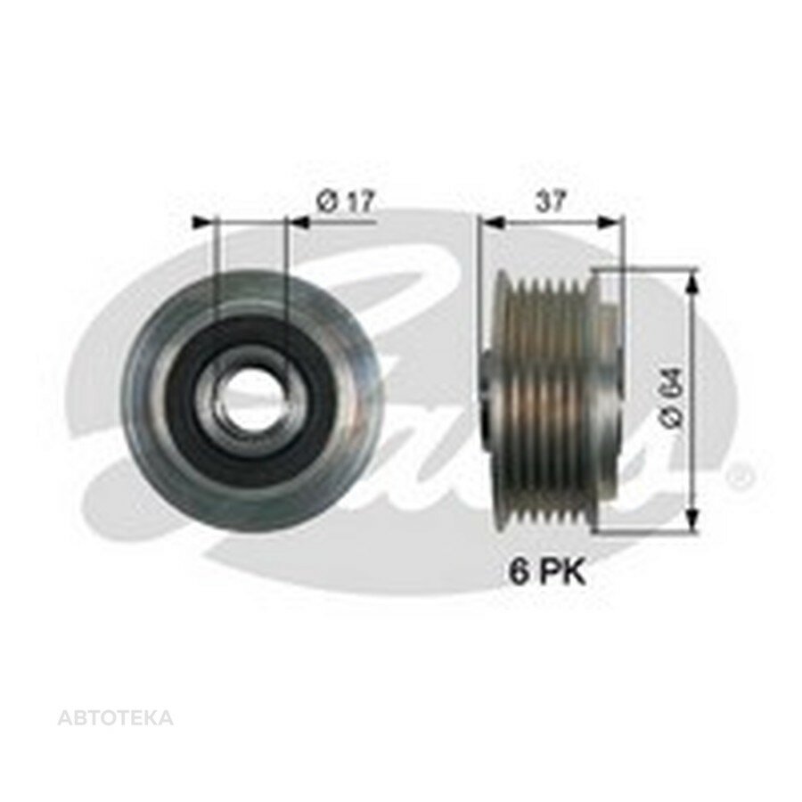 Шкив генератора MAZDA 3/6/CX-7 05- 2.3 GATES OAP7160