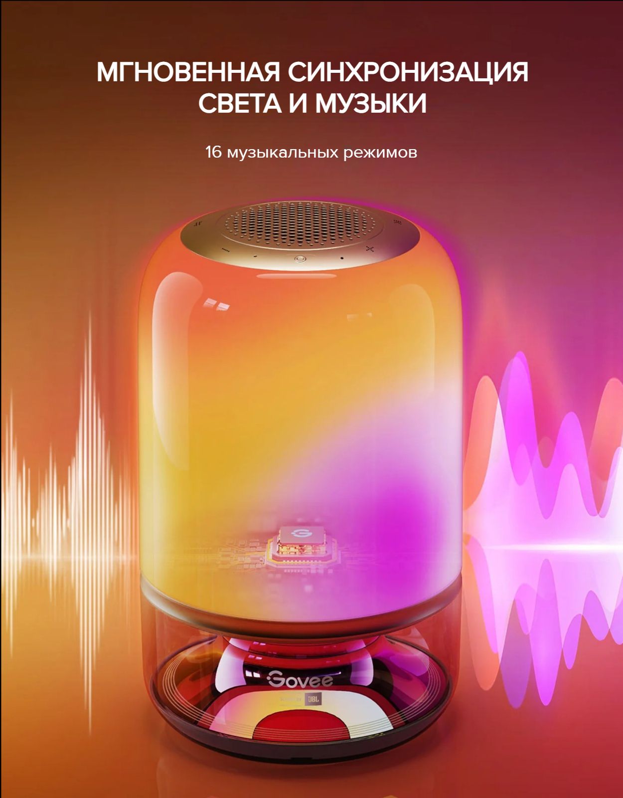 Светодиодная прикроватная лампа колонка Govee RGBICWW Table Lamp 2 Pro Sound