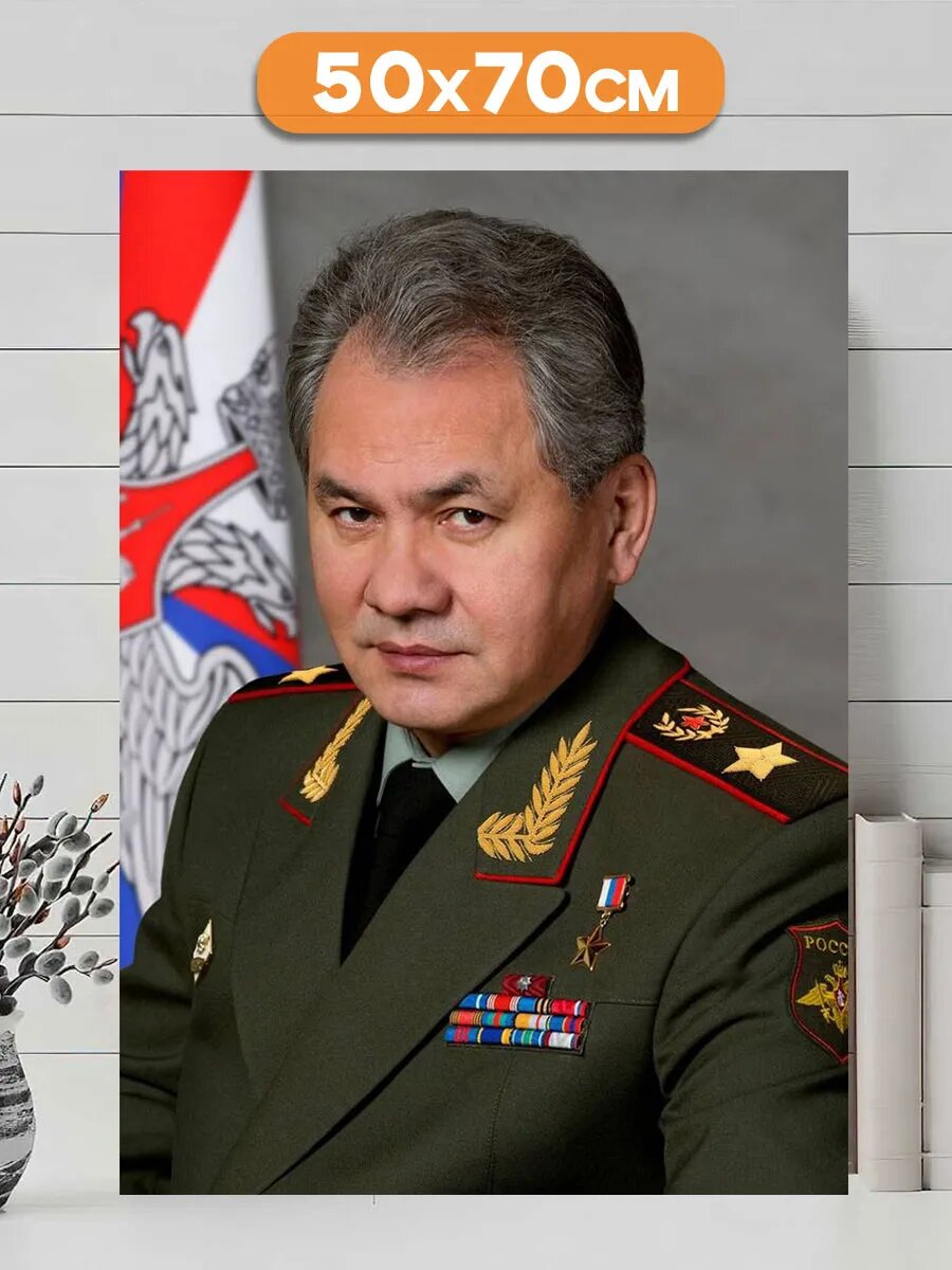 Картина на стену для дома Сергей Шойгу 50х70 см