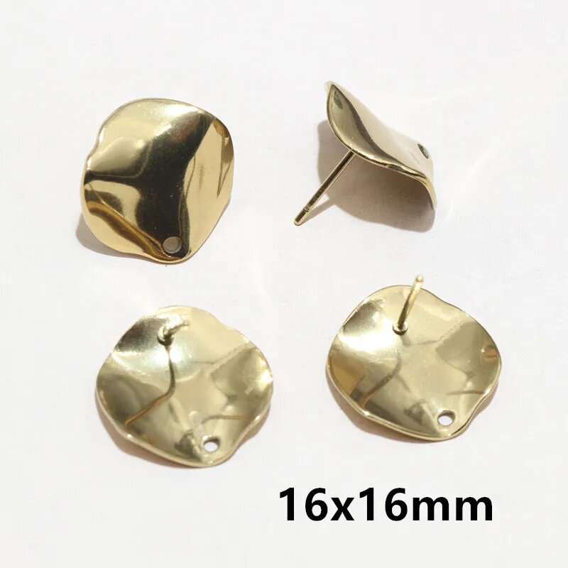 Серьги-гвоздики 16x16мм, золото AI4-17, 20 шт.