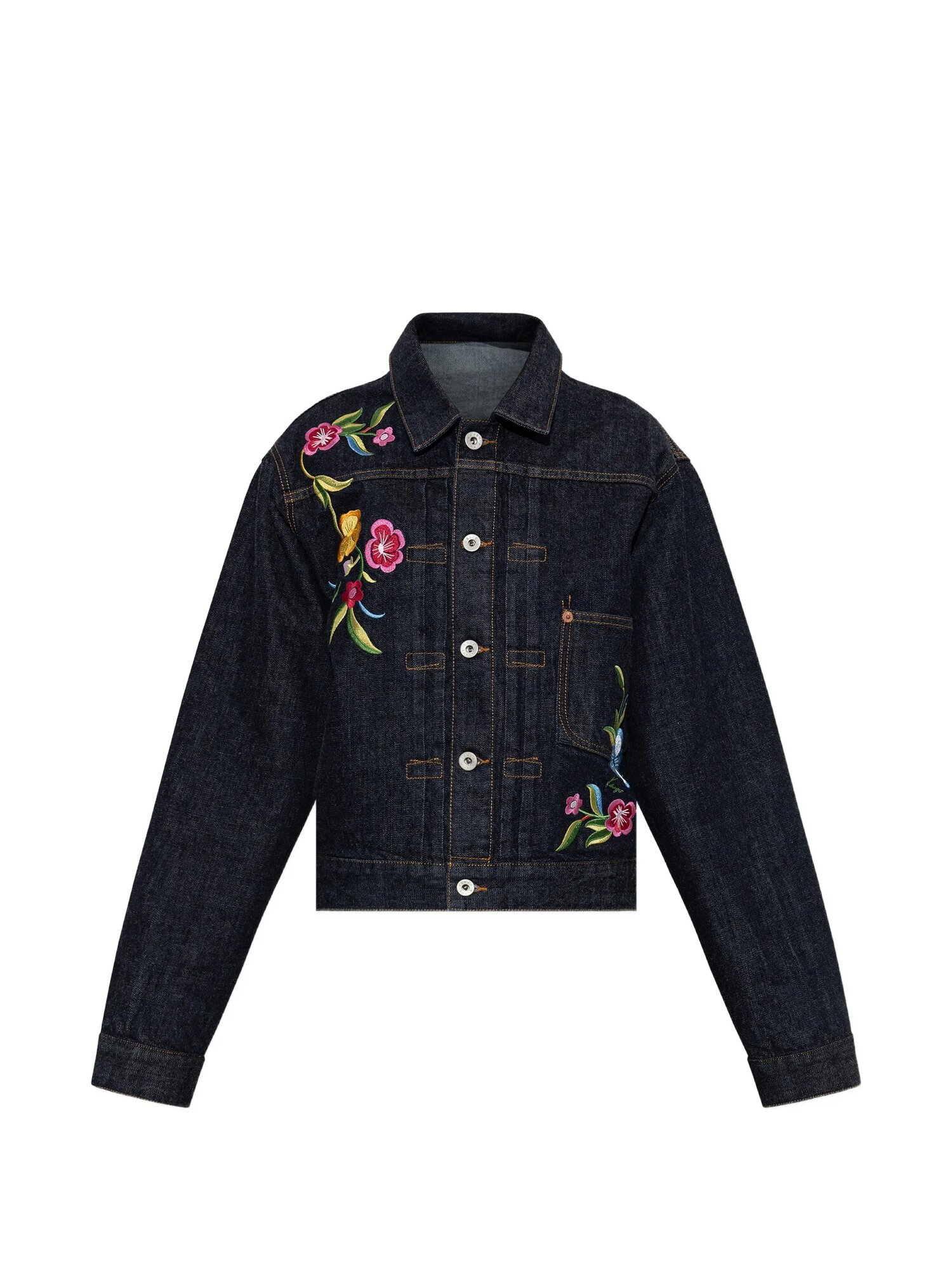 Куртка Floral-motif denim jacket