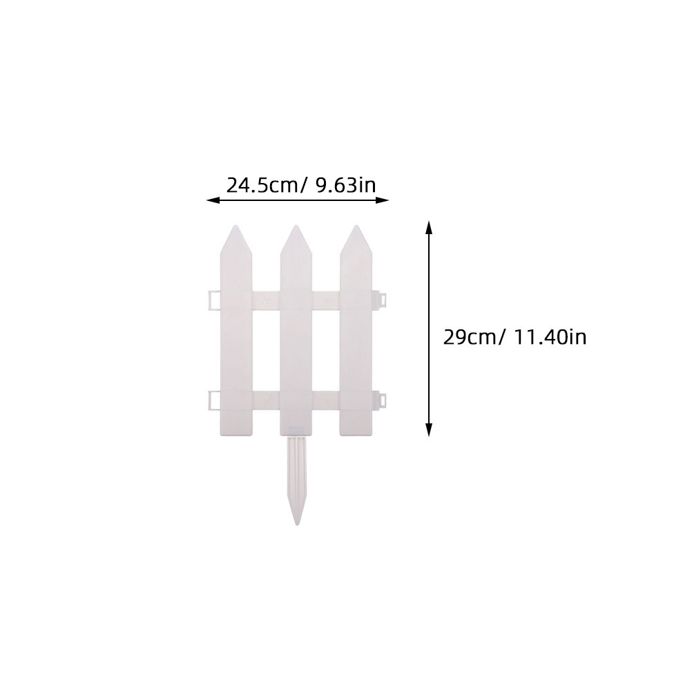 5 Наборов Пластиковый Забор Для Сада Белый Размер 300.00X25.00X1.00Cm