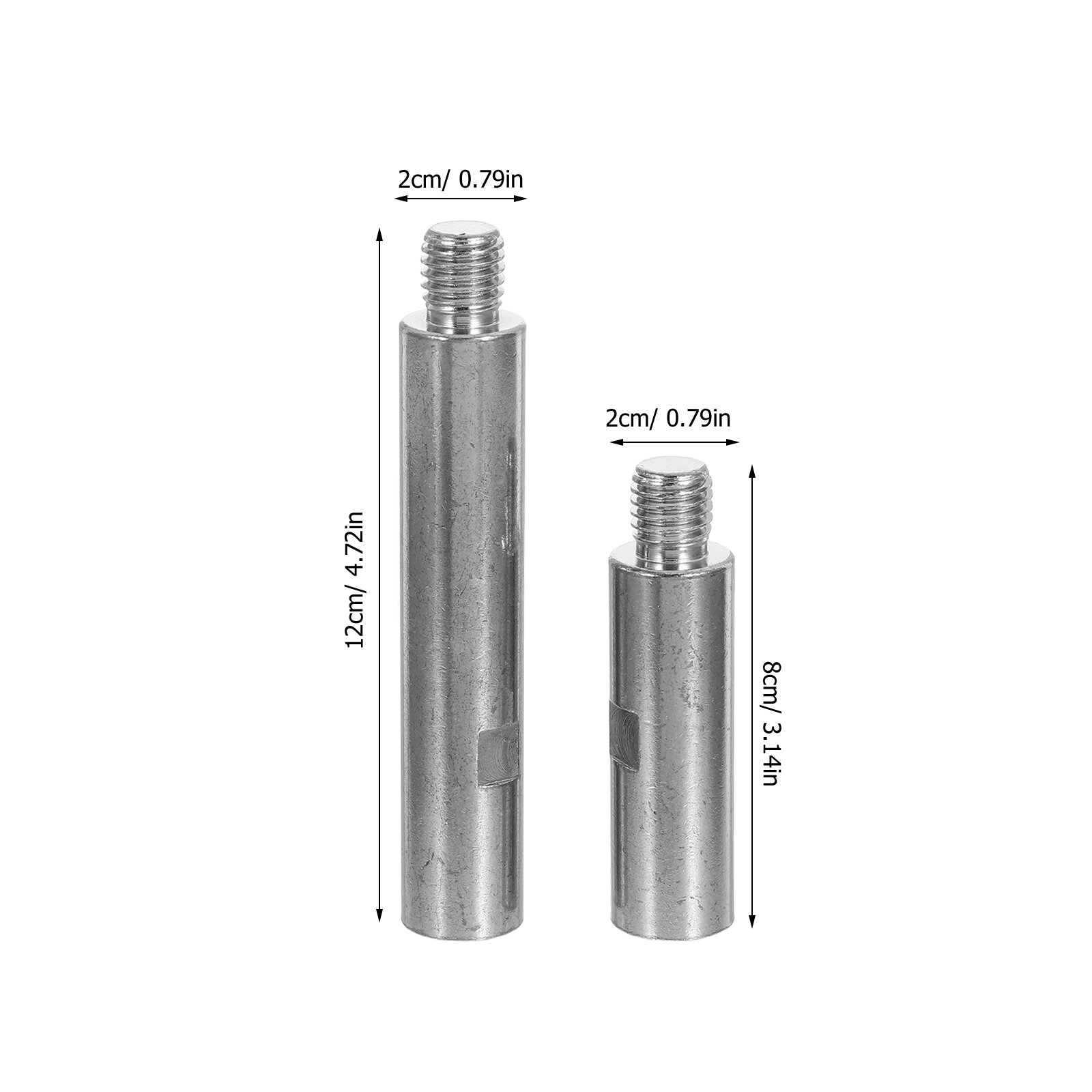 Удлинитель угловой шлифмашины из углеродистой стали с резьбовым соединением для полировки и шлифовки, серебристый, 2 шт
