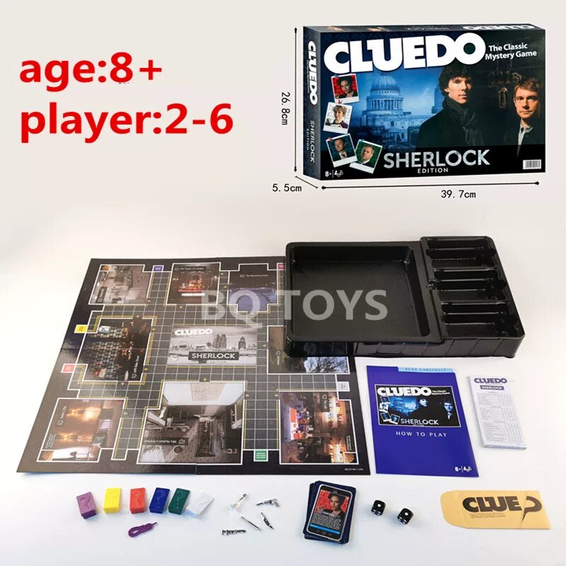 Настольная игра Cluedo в черной коробке для 2-6 игроков, английская версия с картами, приключение детектива