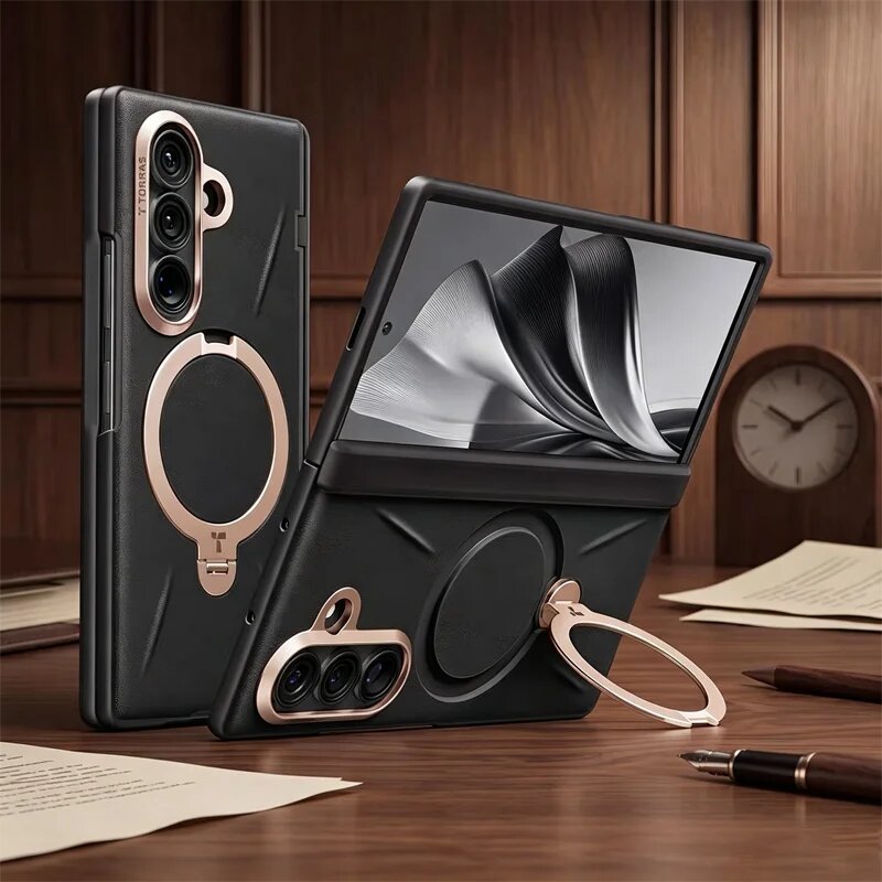 Кожаный чехол TORRAS для Samsung Z Fold 8 ULTRA, чехол-накладка с подставкой для Черный, black