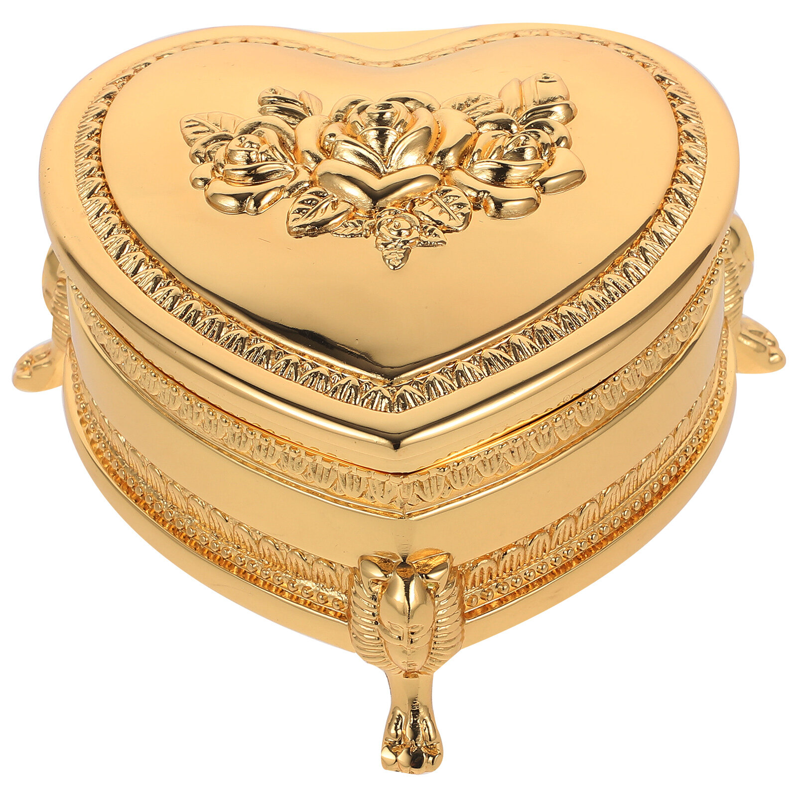 Красивая Золотая Джewelry Box В Forme Сердца Для Упорядочивания И Защиты Маленьких Украшений 10X10X5Cm