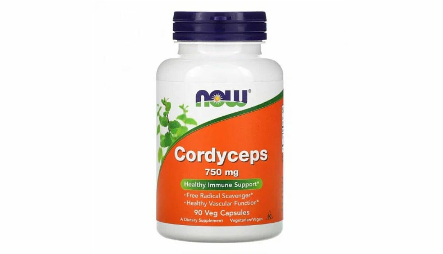 Now Foods, Cordyceps, Кордицепс, 750 мг, 90 растительных капсул
