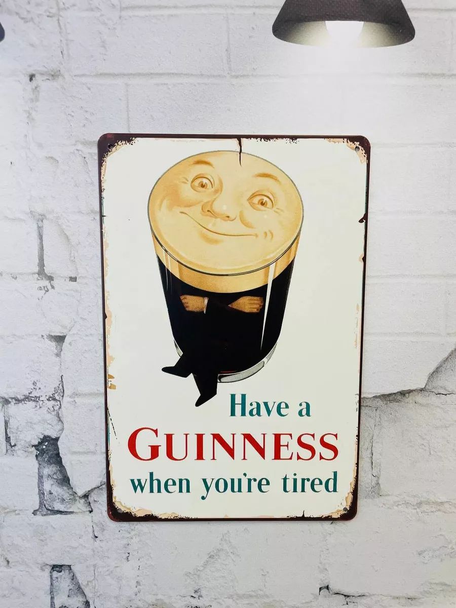 Декор на стену табличка металлическая Guinness,20X30см