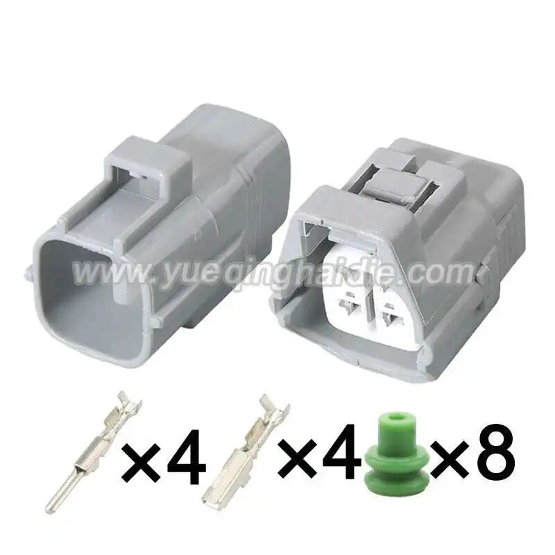 Комплект разъемов Haidie 4-контактных серый 90980-10942/90980-10941 24В 5 sets, female and male