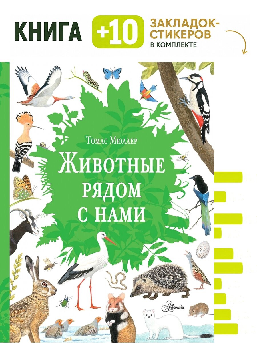 Животные рядом с нами. Комплект: книга + 10 закладок-стикеров