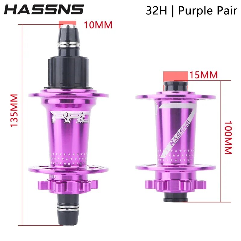 HASSNS Noisy Cube Pro 7 Втулка задняя MTB 32 отверстия Dirt J A Pair Purple