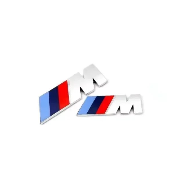Спортивная эмблема-значок для багажника BMW M, черно-серебристая, из 2x5.5cm-1pcs-Bright
