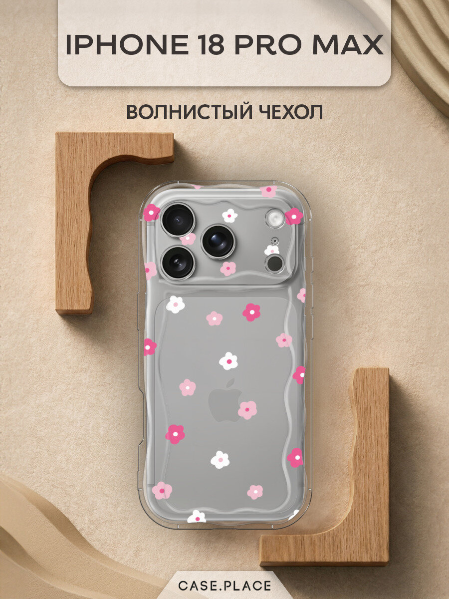 Чехол на iPhone 18 Pro Max / Айфон 18 Про Макс с принтом Весенние цветочки рисунок