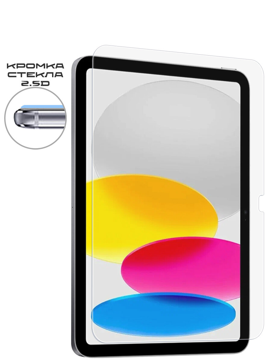 Защитное стекло для Apple iPad (A16) 2025 прозрачное на экран 10.9", глянцевое Deluxe