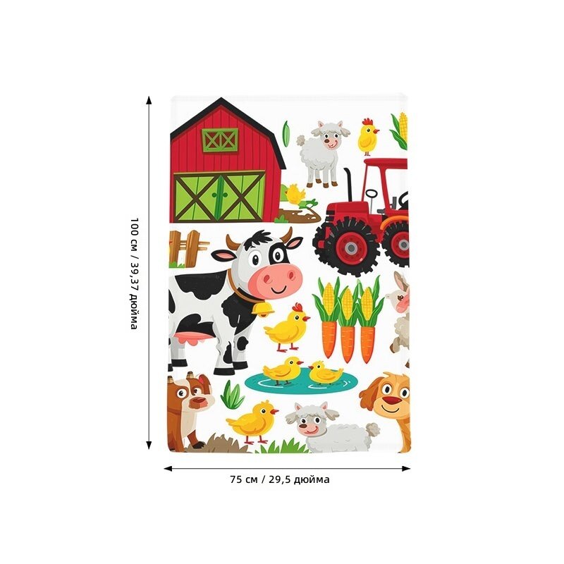 Плед с мультяшным принтом фермерской сцены, односторонняя печать, размер 29,5×39,4 дюйма, подарок папе, брату или мужу на День отца, для семьи, рыбалки, кемпинга, садоводства, в минималистичном стиле, для праздников и повседневного использо