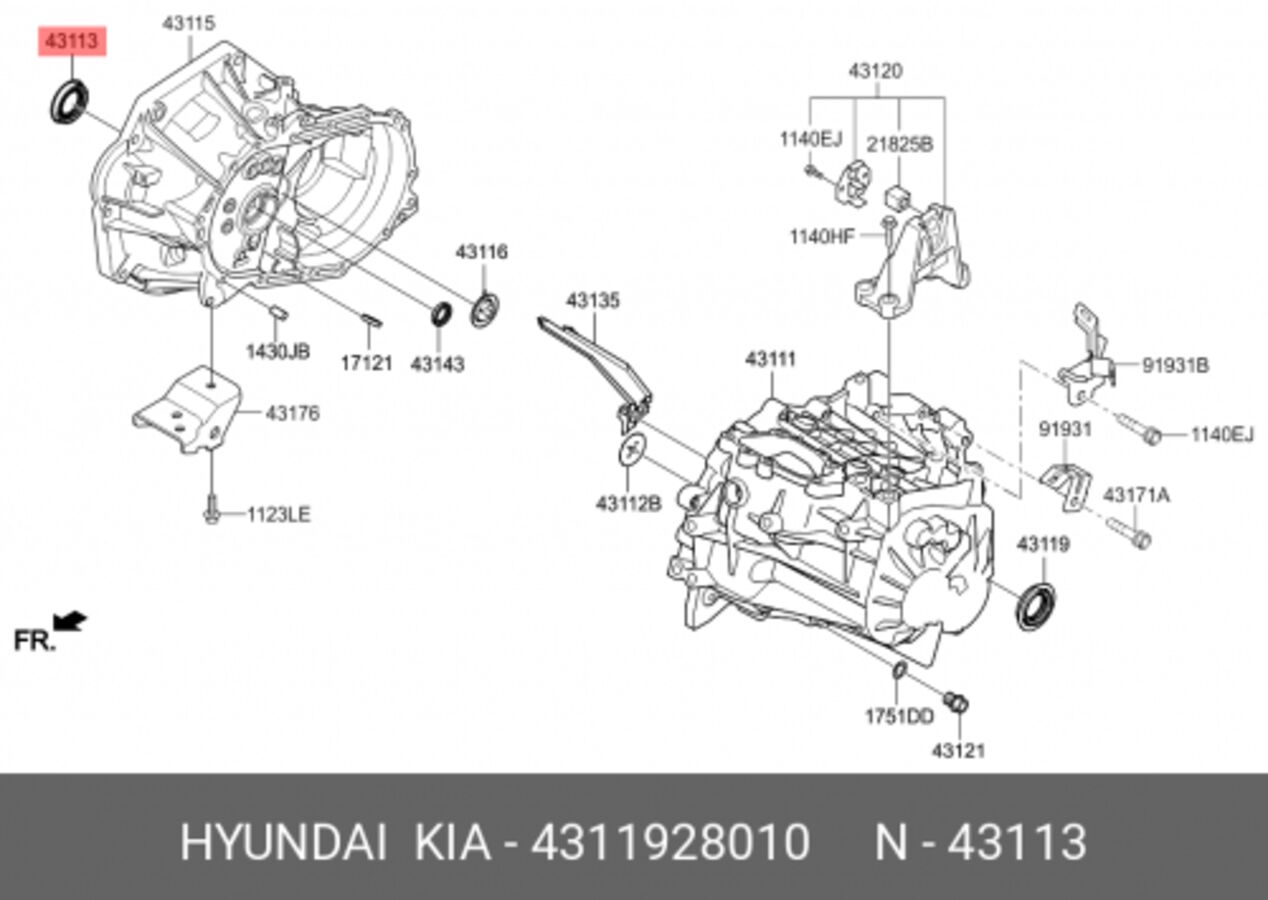 Уплотнительное Кольцо Акпп Org (Hyundai/Kia 4311928010)