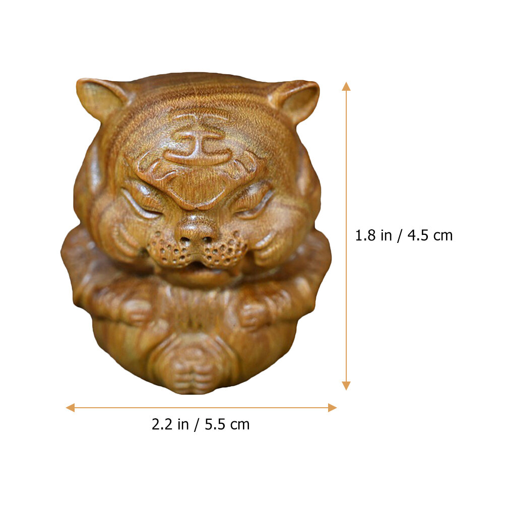 Творческое Украшение В Forme Тигра Из Премиальной Деревянной Котировки 5 5X4 7Cm