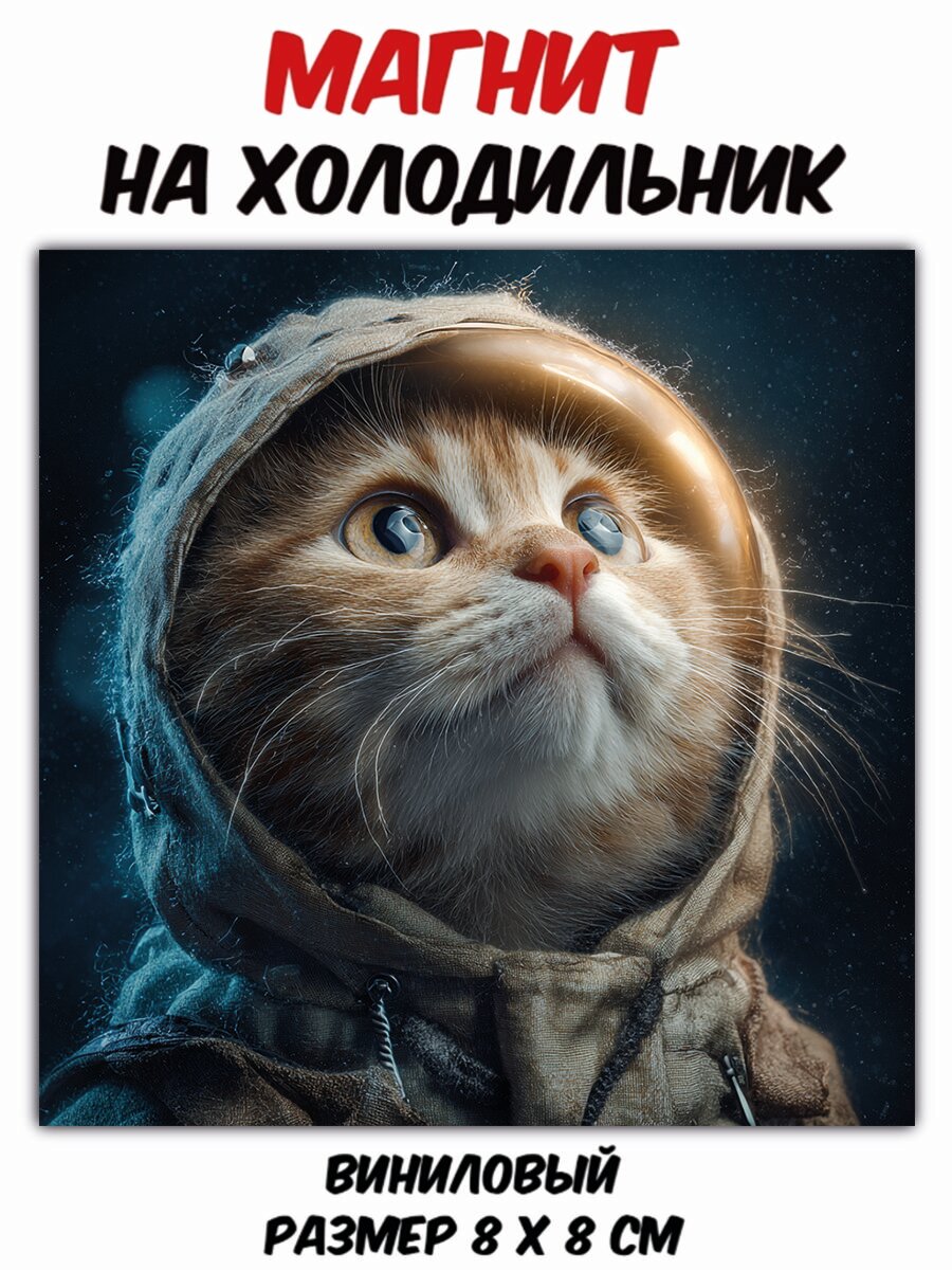Магнит на холодильник"Кот, смотрящий на луну" виниловый, гибкий идеален в качестве(подарка-сувенира) для родных, коллег, знакомых, друзей.