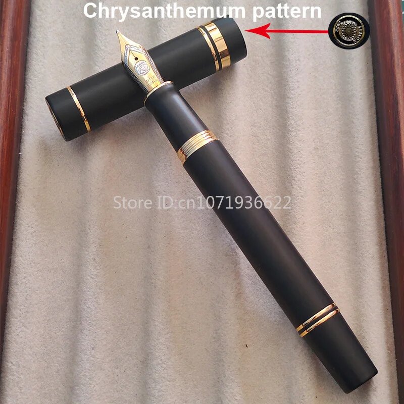 Перьевая ручка Lemon M1a, черная с золотым, перо F (0.5-0.7mm)