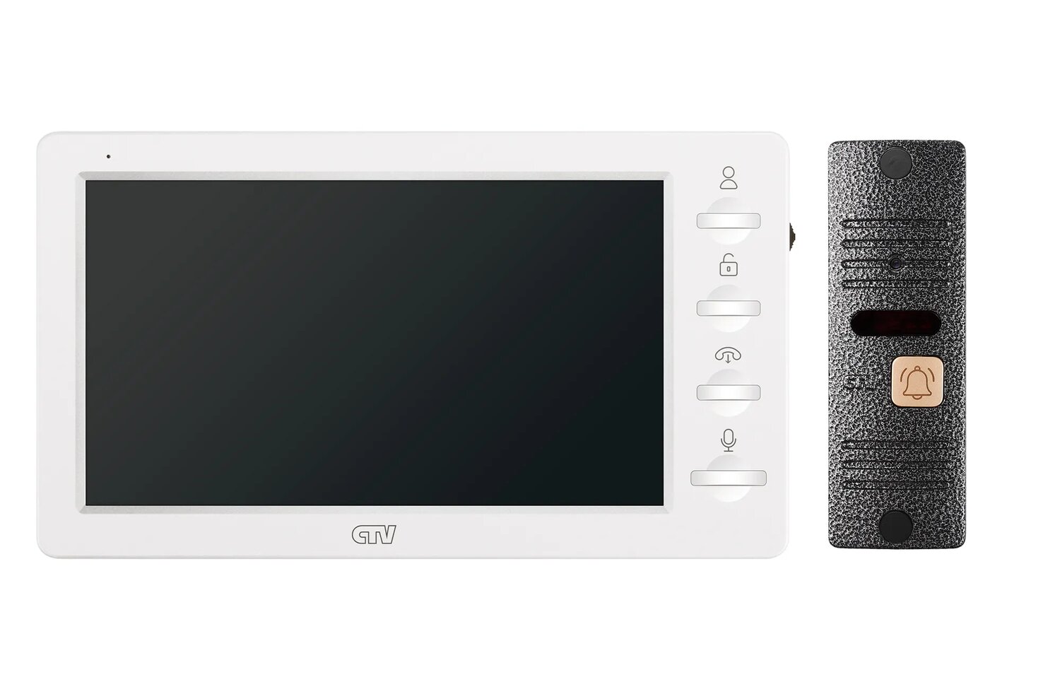 Комплект видеодомофона CTV CTV-DP3702 Gamma Kit WSi 7" цветной экран AHD Поддержка до 2 вызывных панелей и 2 камер Интерком между мониторами Белый/серебро