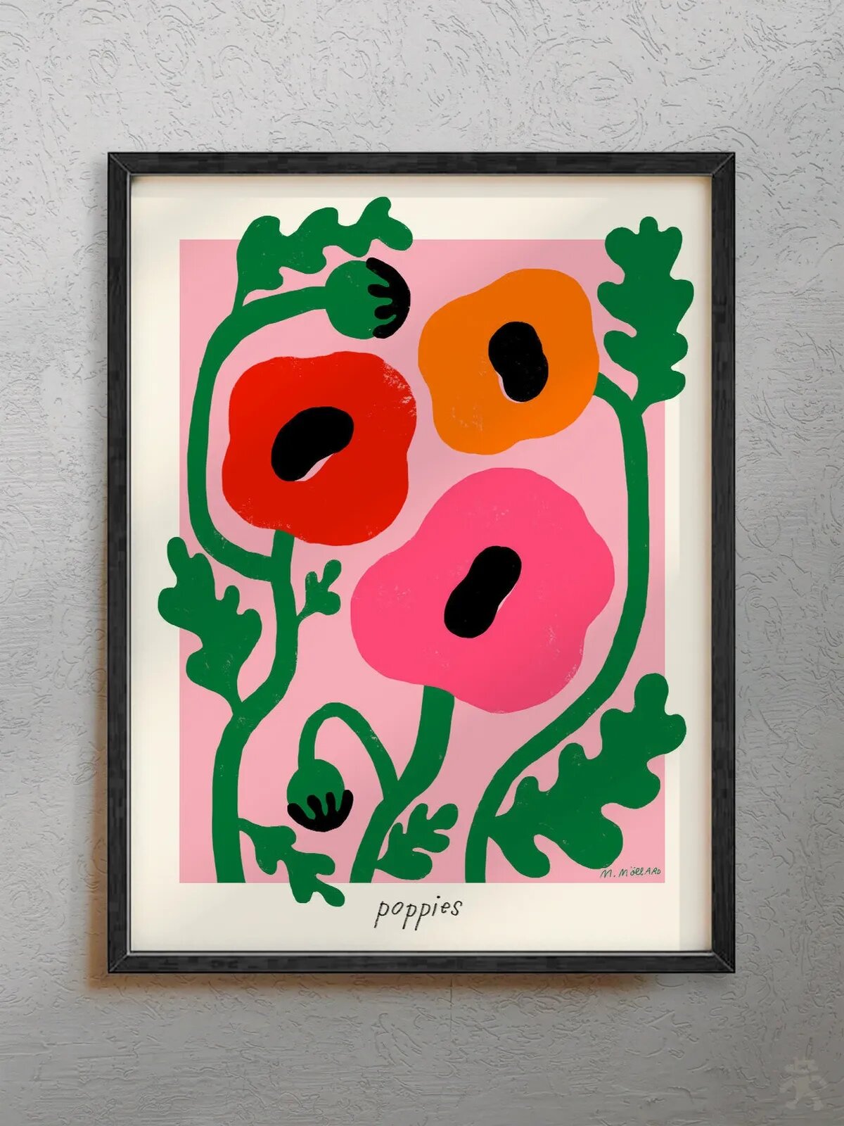Интерьерный постер "Summer Poppies" в стиле pinterest, формата 30x40 см.