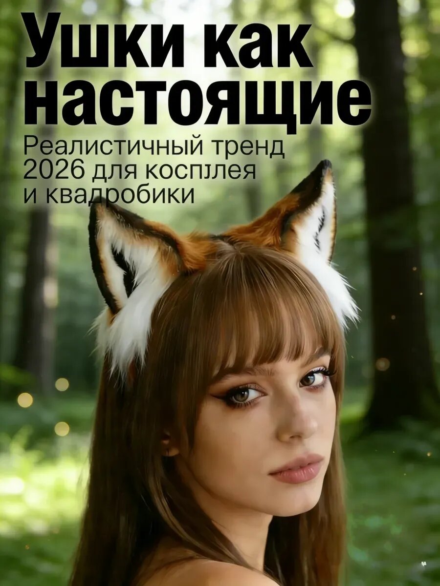 Ободок ушки лисы для квадробики и косплея
