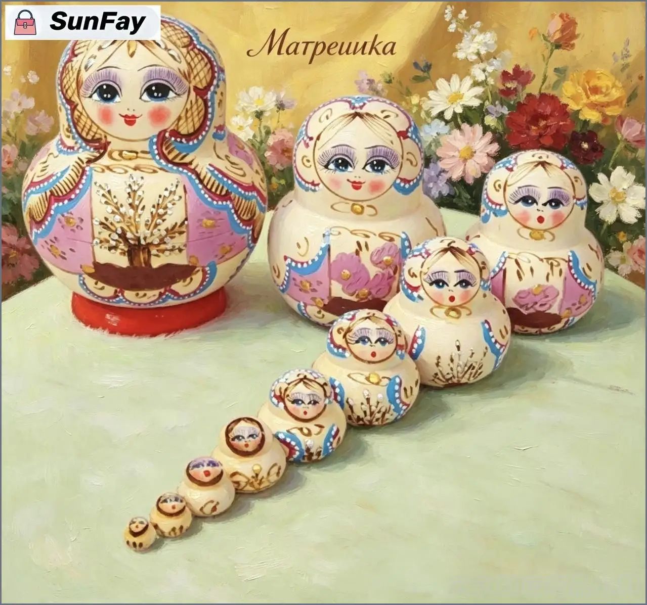 Матрешка 10-слойная, 15.5 см