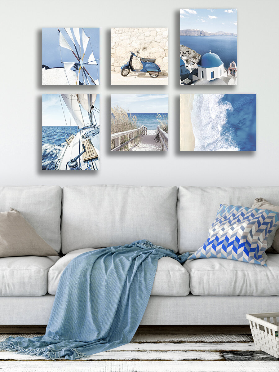 LOFTime Картина "Картины на холсте с подрамником LOFTime море парус 6 шт К-250-3040" 70x100 см