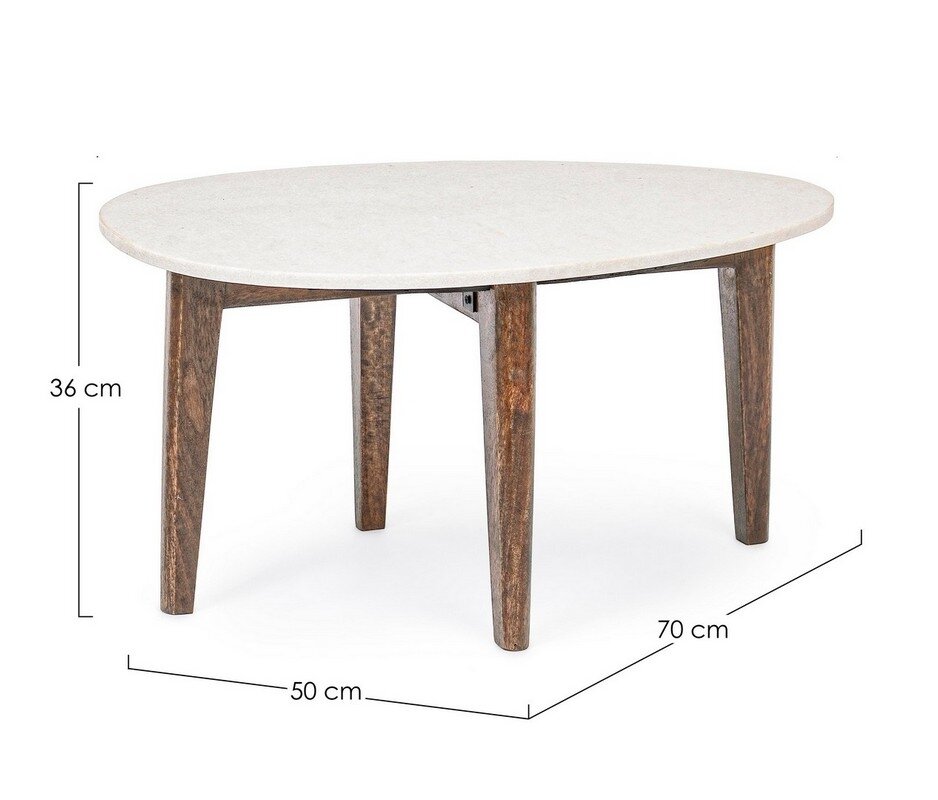 Столик кофейный BIZZOTTO SYLVESTER OVAL 0746680 700x500х360h