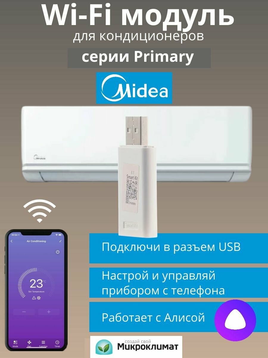 Wi-Fi модуль/сетевой адаптер для кондиционера Midea Primary / SmartHome
