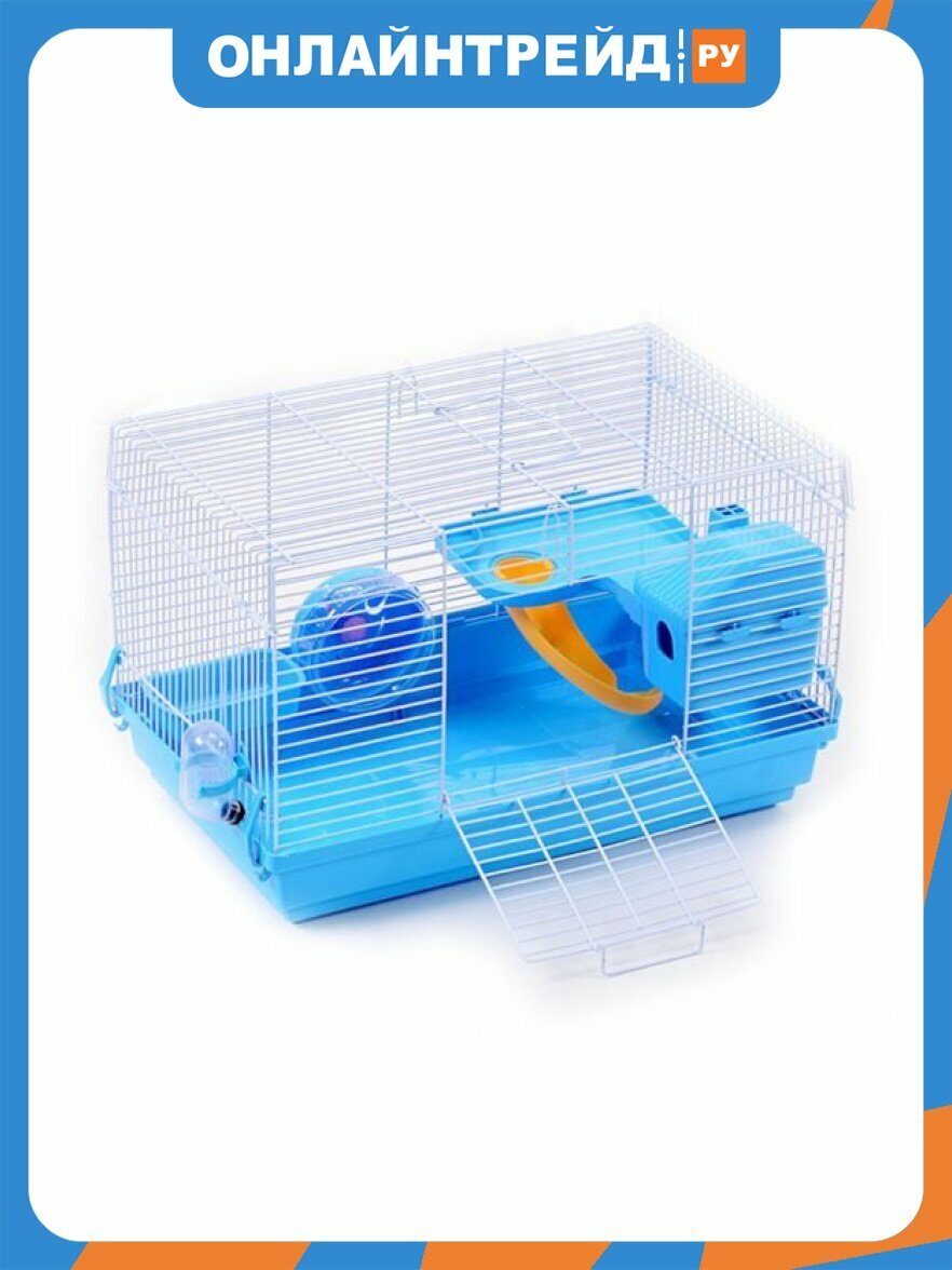 Клетка Zoowell для грызунов Двухэтажная 47*30*30 см, голубая CC-S39Bl