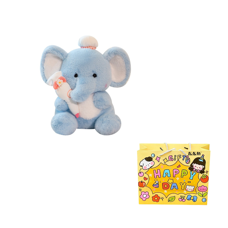 Плюшевые куклы-слонята унисекс LELEYU Гиги, 22CM EU, Elephant-Cake Master Edition