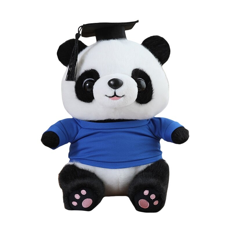 Плюшевая кукла унисекс CAISHANGHUANG Доктор Панда, 25CM EU, Blue T-shirt
