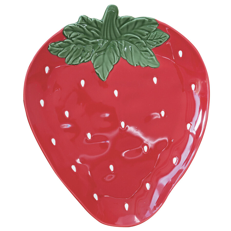 Тарелка Jardin Des Fraises, 25,5х21 см фарфоровая в форме клубники Easy Life R3481/JARF