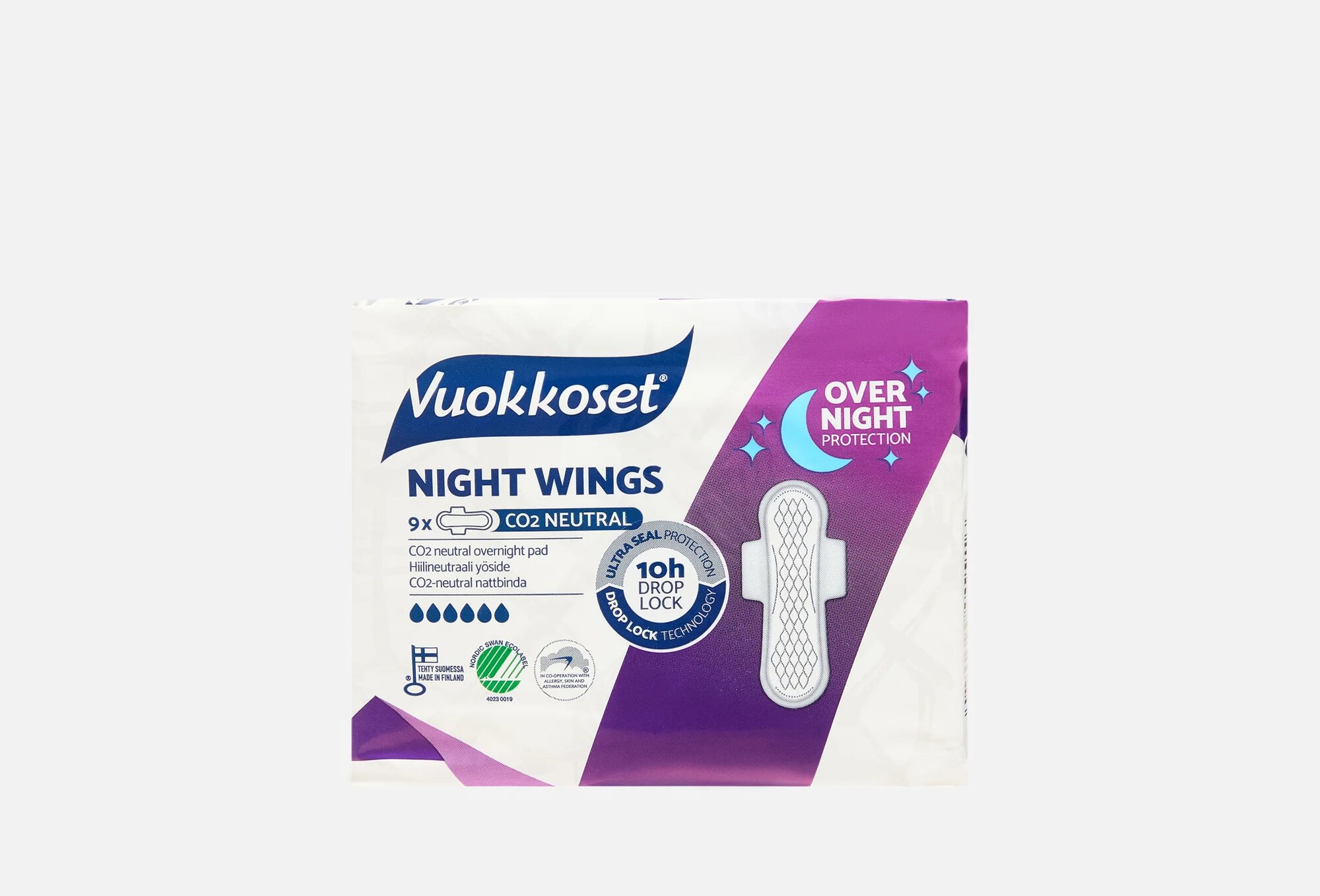 Vuokkoset Night wings Ночные прокладки 9шт
