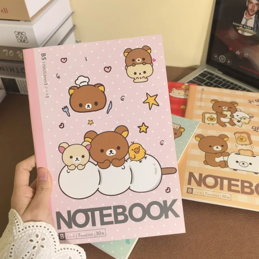 Блокнот Chiikawa Rilakkuma B5 Коричневый, B-1pcs — фото 1